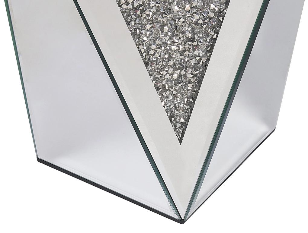 Zrcadlový odkládací stolek stříbrný LUXEY Beliani