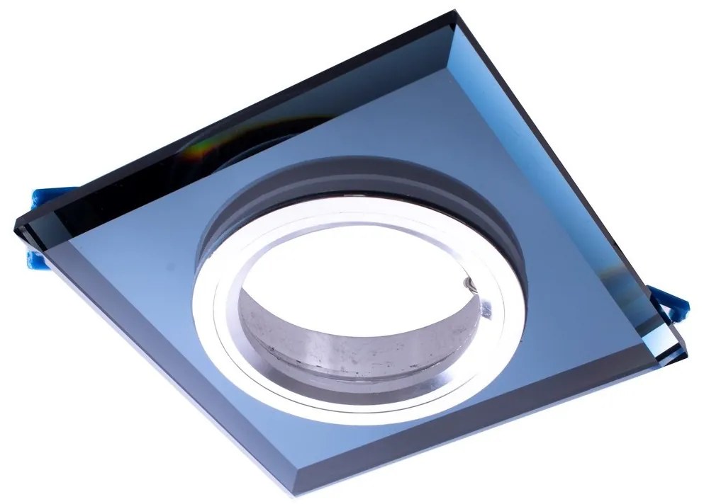 Podhledové svítidlo Glass Round, 1x skleněné/černé kovové stínítko, b