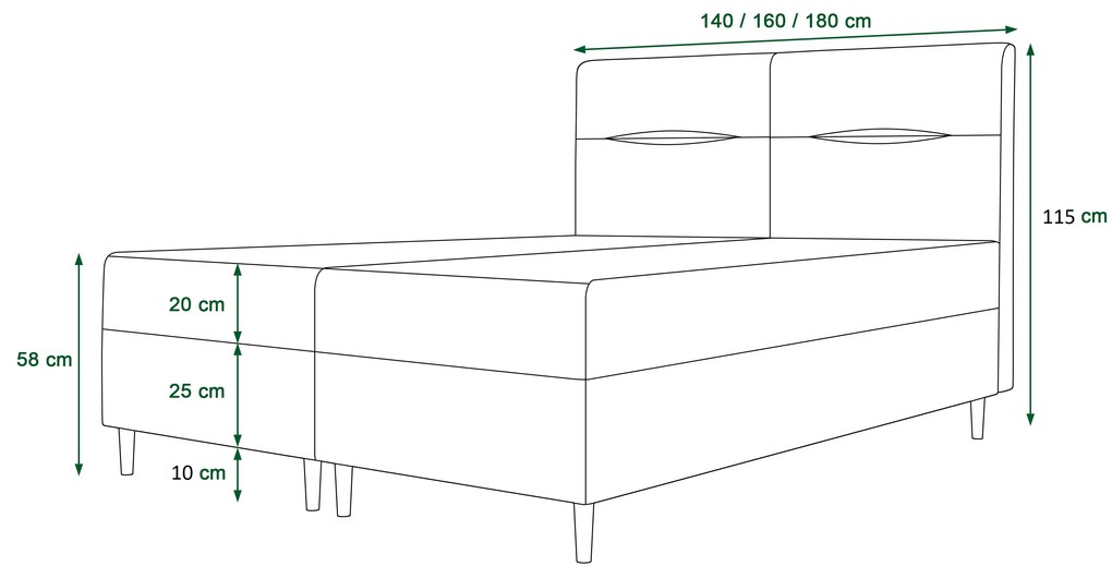 Manželská postel Boxspring 180 cm Saruta (béžová) (s matrací a úložným prostorem). 1047387