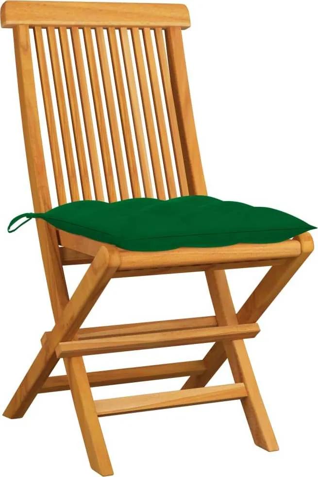 vidaXL Zahradní židle s mi poduškami 2 ks masivní teak [3062480] Barva: Šedá