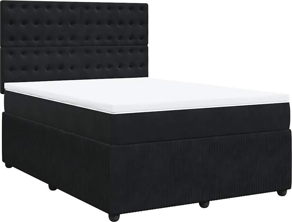 Box spring postel s matrací černá 140 x 190 cm samet 3294648