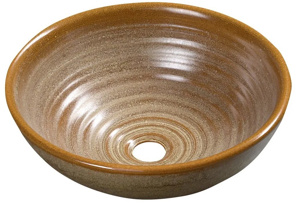 Sapho, ATTILA keramické umyvadlo, průměr 42,5cm, keramické, hnědá, DK009