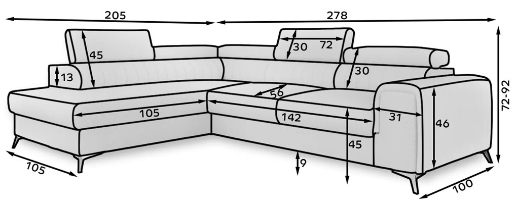 Eltap Rohová sedací souprava Laurence Materiál a barva potahu: Monolith 48 - žlutá, Orientace: levá
