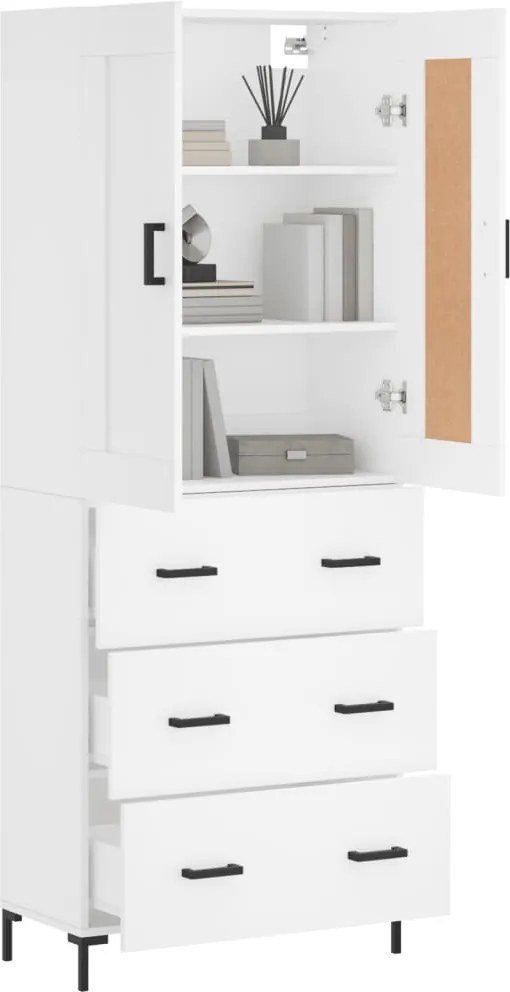 Skříň highboard bílá 69,5 x 34 x 180 cm kompozitní dřevo 3199745
