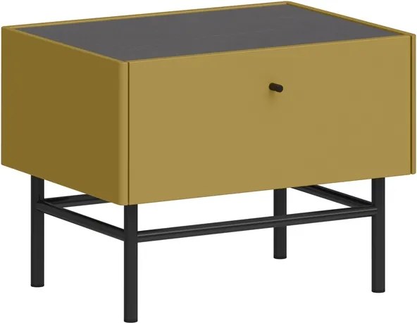 Noční stolek Germania MONTEO, antracit, olivově žlutá