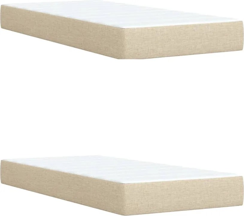 Box spring postel s matrací krémová 200x200 cm textil 3290593