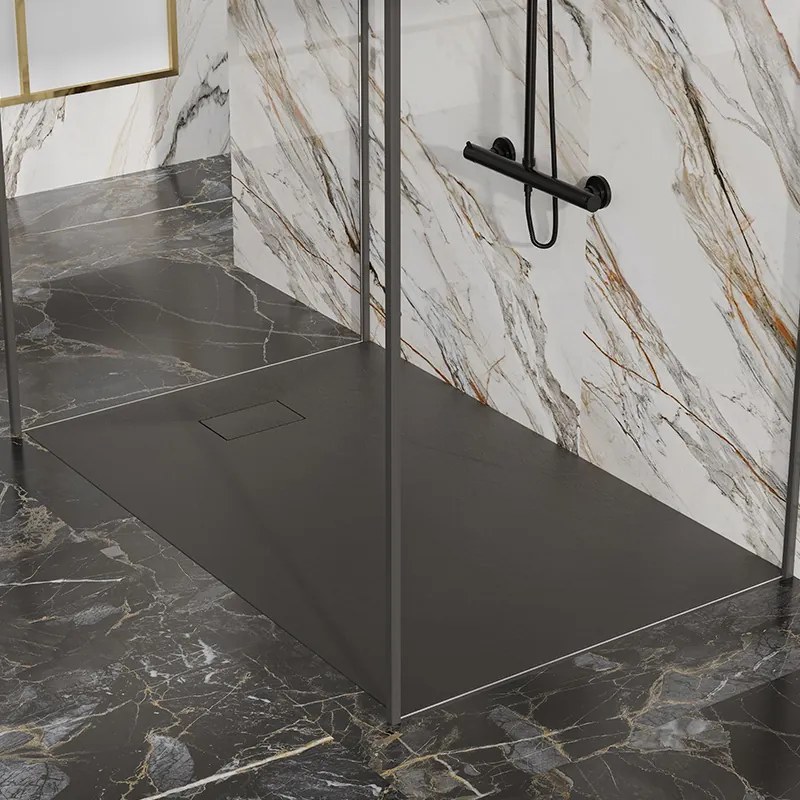 BPS-koupelny Obdélníková akrylátová sprchová vanička HYD-OSV-JUKO 100x70 černá