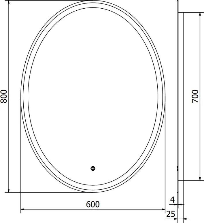 Mexen Elz, LED koupelnové zrcadlo s podsvícením 60 x 80 cm, 6000K, ochrana proti zamlžování, 9802-060-080-611-00