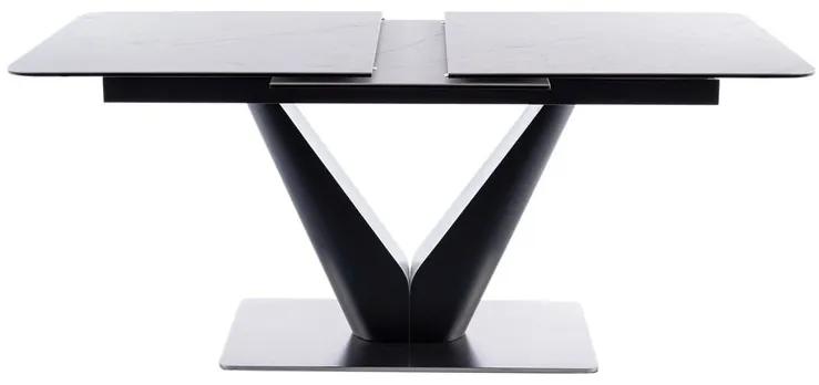 Rozkládací jídelní stůl 160-220 cm Carletta (bílá + černá) (pro 8 a více osob). 1050004