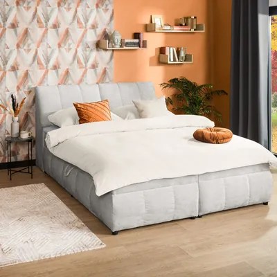 Šedá postel boxspring LORENZO HR 140x200 cm