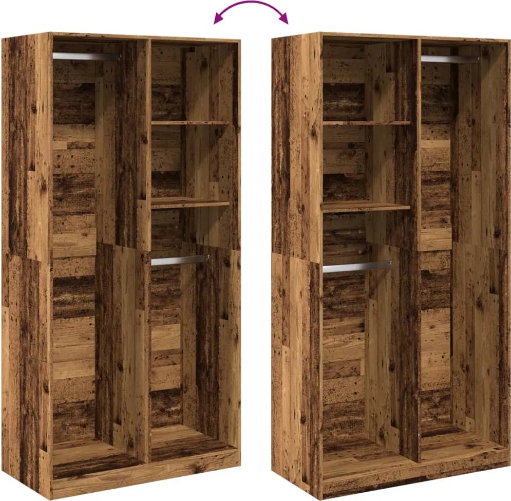 Šatní skříň old wood 100 x 50 x 200 cm kompozitní dřevo 3307772