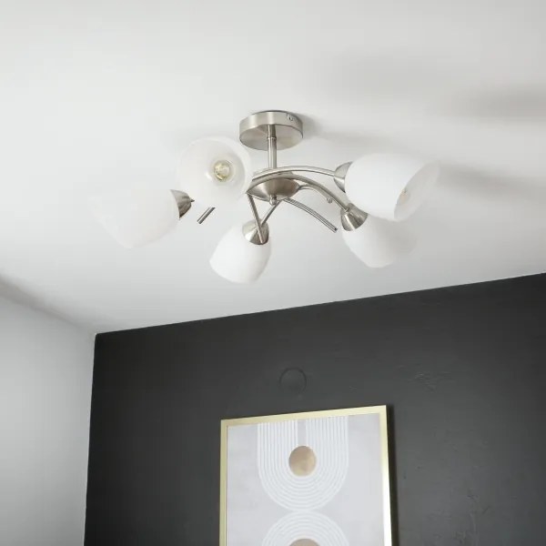Přisazený lustr DONNA 5xE27/60W/230V nikl