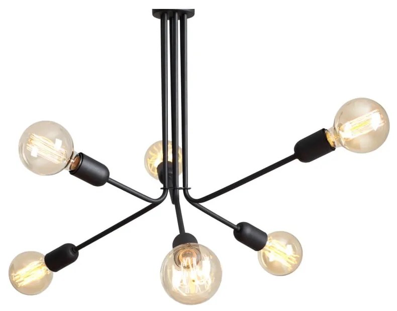 Černé závěsné světlo pro 6 žárovek Custom Form Vanwerk Duo