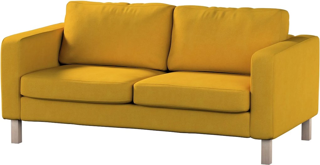 Potah na pohovku IKEA Karlstad 2-místná, nerozkládací, krátký barva žlutá látka pletený vzor