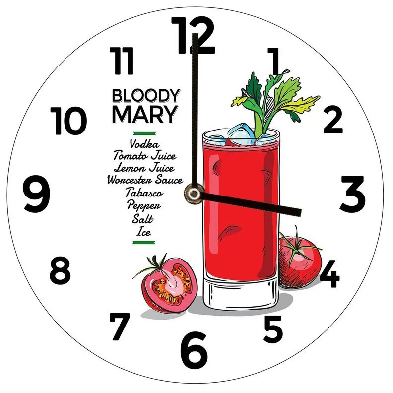 Postershop Nástěnné skleněné hodiny: Bloody Mary - 34 cm