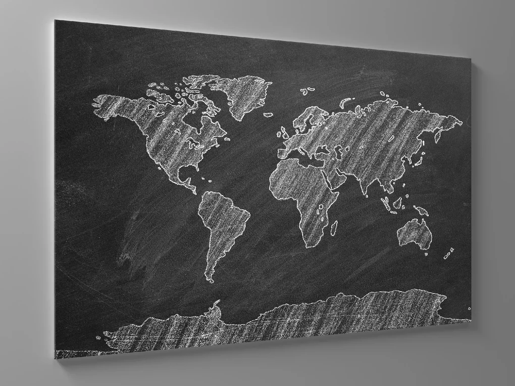 Obraz mapa světa na tabuli Rozměr: 100 x 65 cm | BIANO