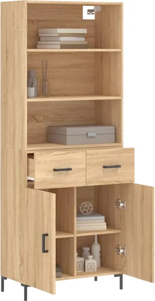 Skříň highboard dub sonoma 69,5 x 34 x 180 cm kompozitní dřevo 3200516