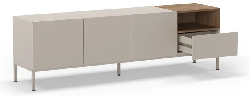 Krémový TV stolek 180x55 cm Cailin – Marckeric