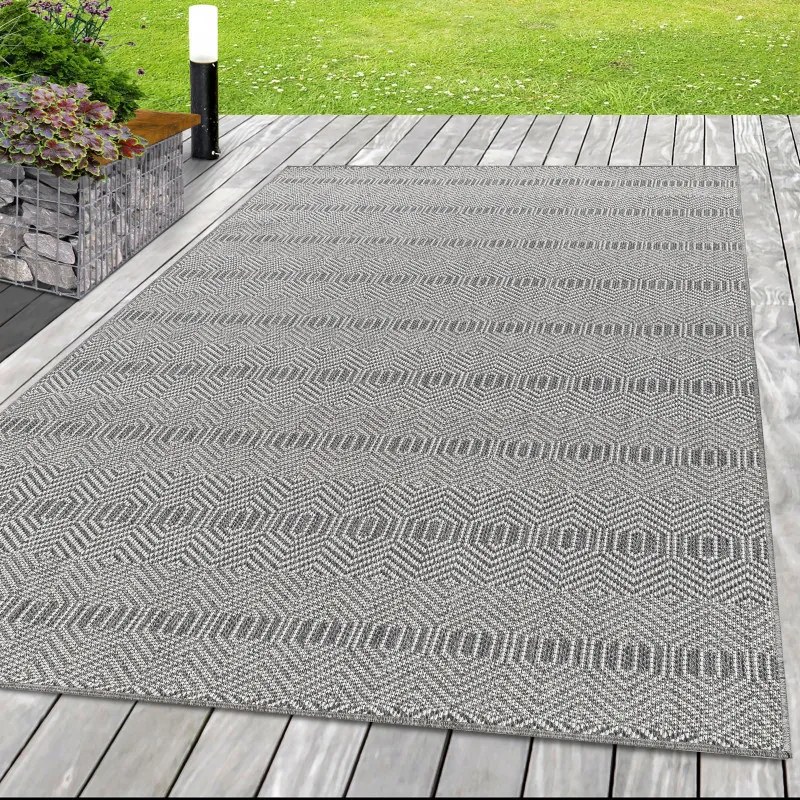 Ayyildiz, Kusový koberec Aruba 4903 grey – na ven i na doma, 200x290, šedá, chodba / předsíň