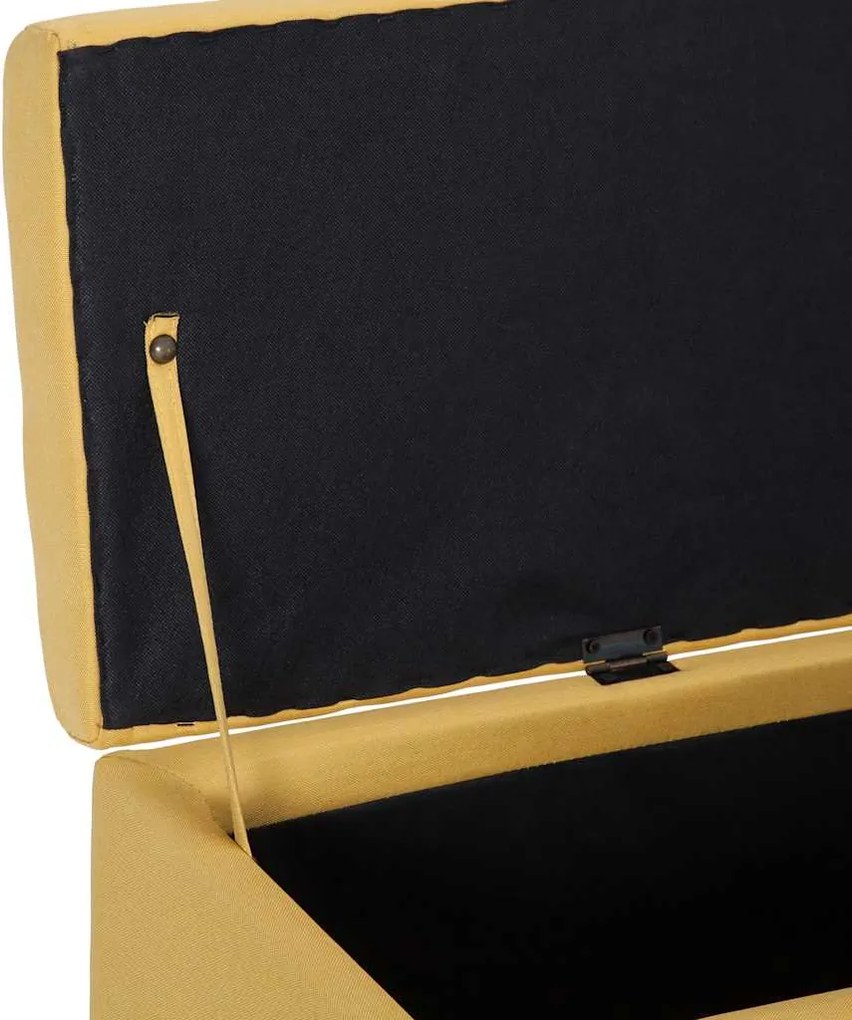 Lavice s úložným prostorem 116 cm žlutá polyester 281324
