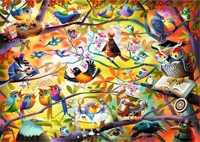 RAVENSBURGER Puzzle Zaneprázdnění ptáci / 1000 dílků