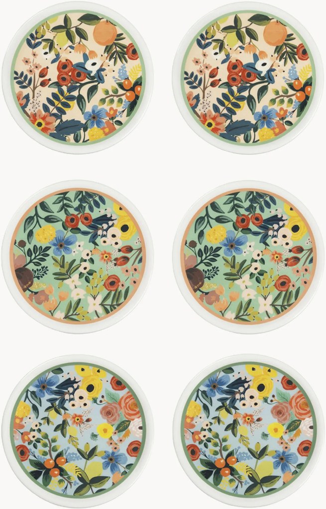 Sada porcelánových talířů na pizzu Fiori Frida, 6 dílů