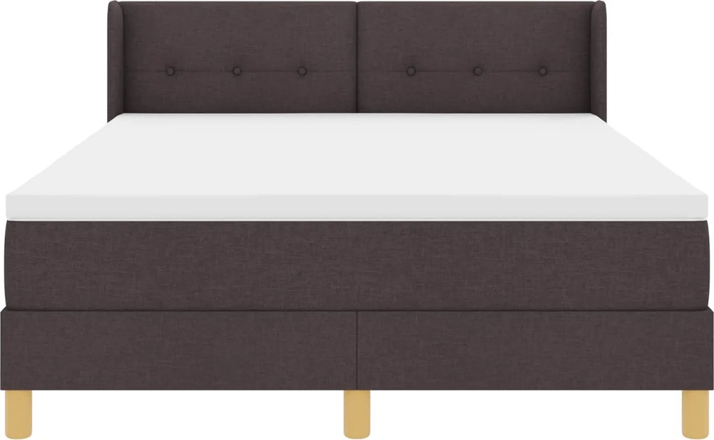 Postel s boxspringem s čelo Tmavě hnědá 200 x 160 cm textil 3341303