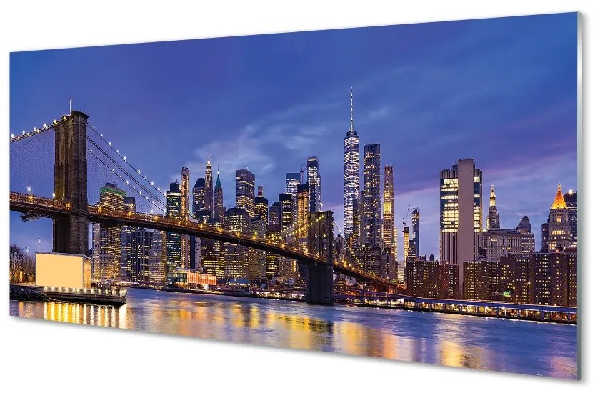 Obraz na skle Bridge sunset panorama 100x50 cm