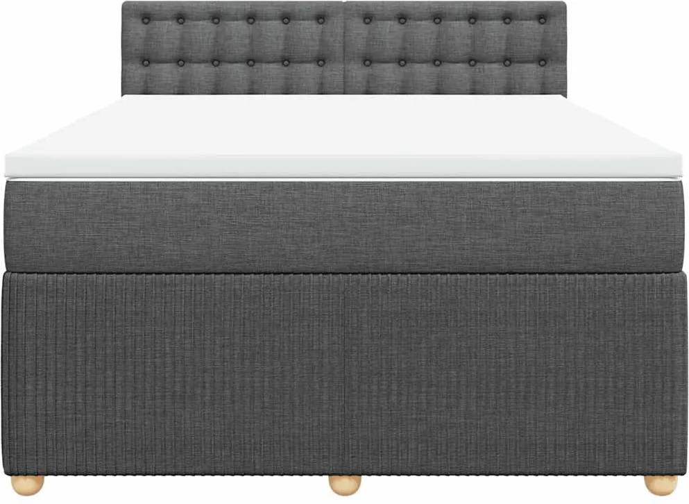 Box spring postel s matrací tmavě šedá 160x200 cm textil 3287522