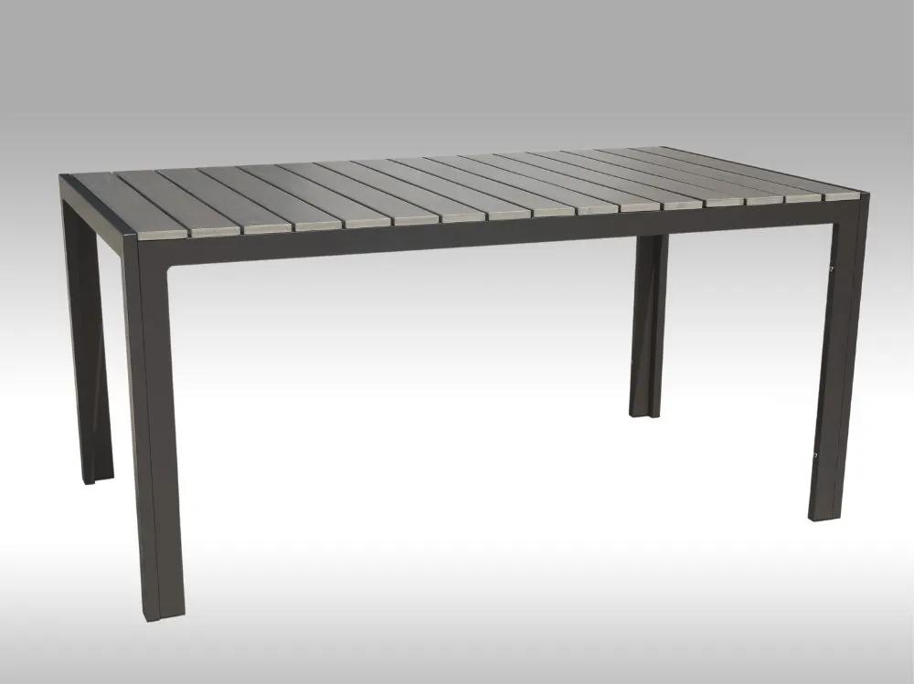 Hliníkový zahradní nábytek: stůl Jersey 160cm šedý a 6 křesel Vittorio