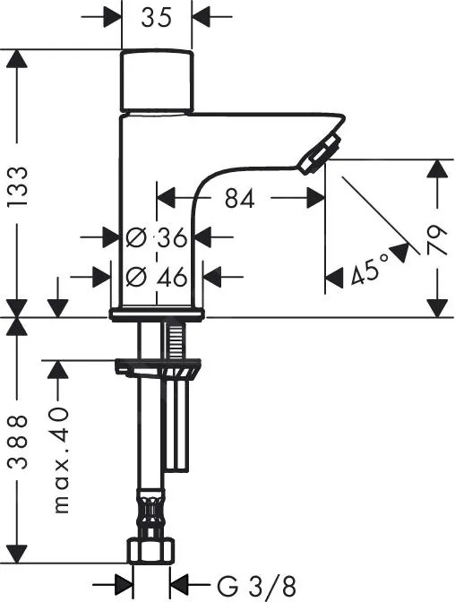 Hansgrohe Logis, umyvadlový ventil, chromová, HAN-71120000