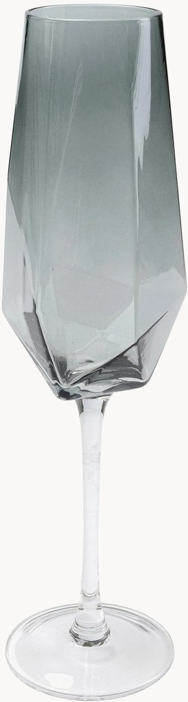 Sada ručně vyrobených sklenic na sekt Diamond, 4 díly
