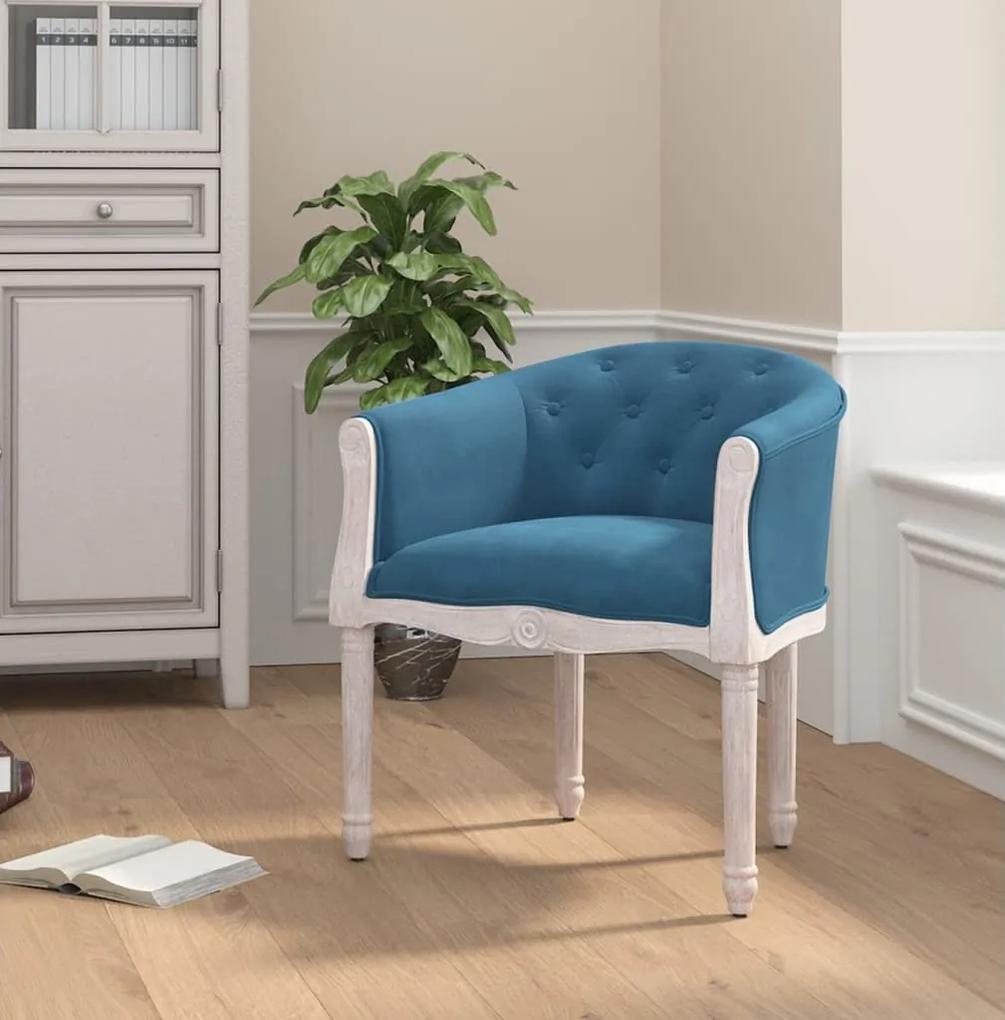 vidaXL Jídelní židle samet [344505] Barva: Modrá