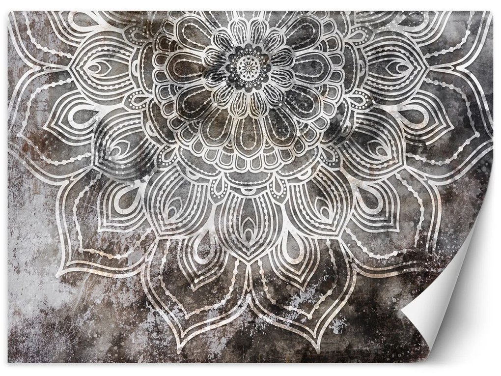 Gario Fototapeta Šedá mandala Materiál: Vliesová, Rozměry: 200 x 140 cm