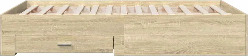 Rám postele se zásuvkami dub sonoma 135x190 cm kompozitní dřevo 3280407