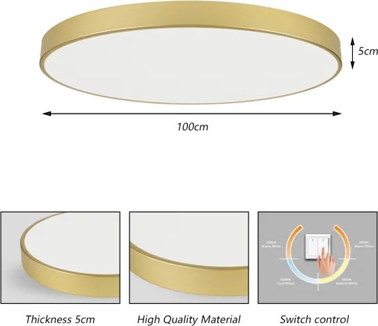 Brilagi-LED Stropní svítidlo POOL LED/128W/230V 3000/4500/6000K pr. 100 cm zlatá