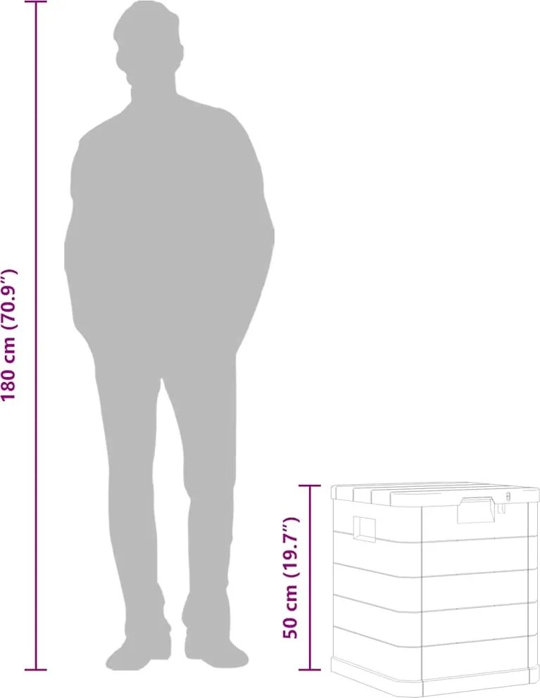 vidaXL Zahradní úložný box 90 l [45683] Barva: Hnědá