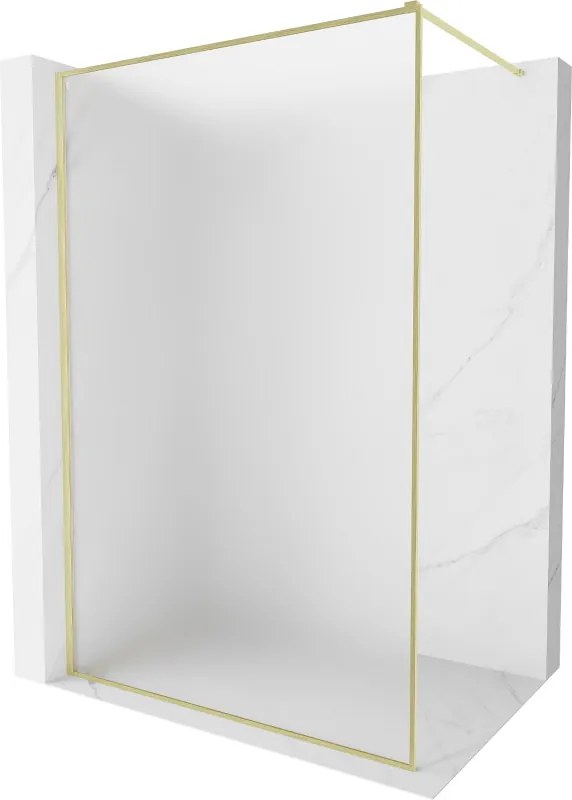 Mexen, Mexen Kioto-XF sprchová stěna s rámem 80 x 202 cm, matná 10 mm, broušené zlato - 800-080-104-55-30-X