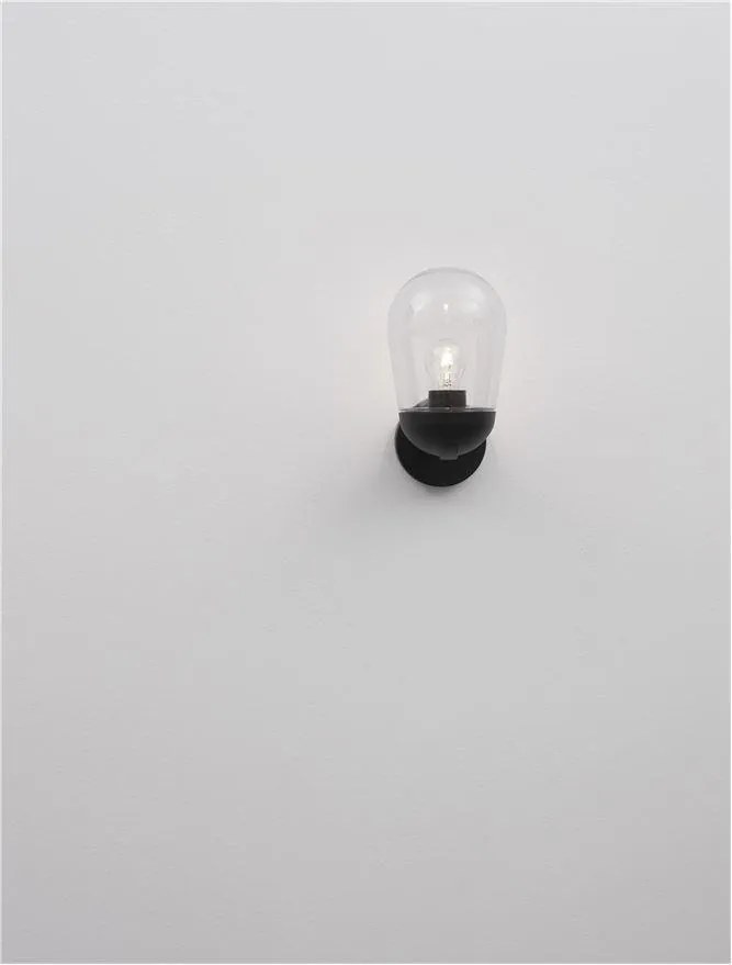 NV 9060194 Venkovní nástěnné svítidlo OMIKA tmavě šedý hliník a čiré sklo E27 1x12W 220-240V bez žárovky IP54 - NOVA LUCE