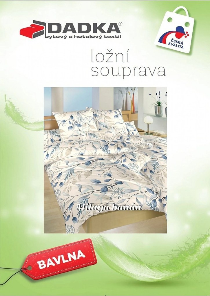 Bavlněné povlečení Milaya banánové 140x200, 70x90 cm