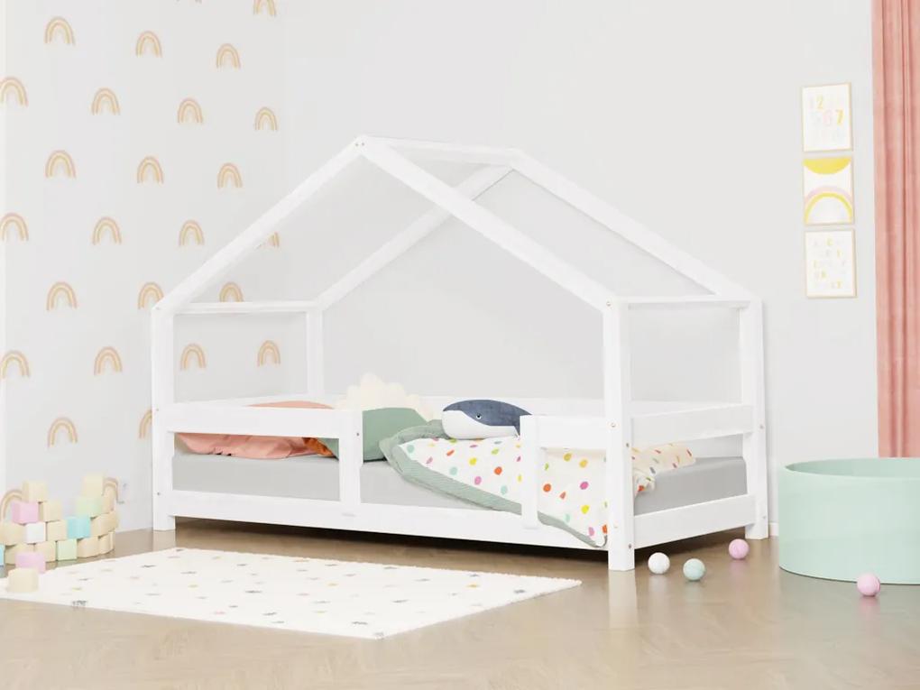 Benlemi Dětská domečková postel LUCKY s pevnou bočnicí Barva: Šalvějová zelená, Rozměr: 90 x 200 cm