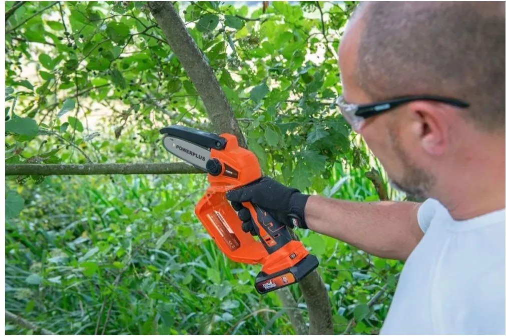 POWDPG7572 AKU jednoruční řetězová pila 20V LI-ION 100mm (bez AKU) POWERPLUS