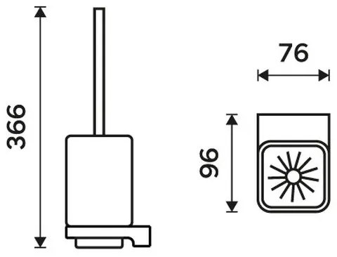 NIMCO MAC 29094CN-90 - Nástěnná WC štětka MAYA matné sklo/matná černá