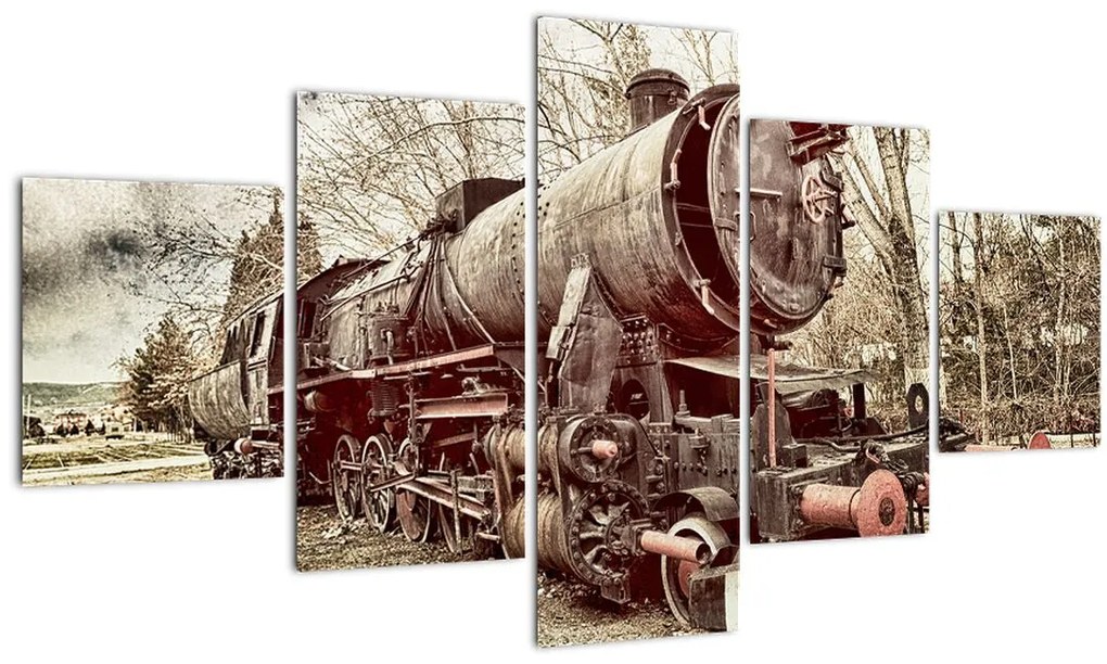Historický obraz lokomotivy (125x70 cm)