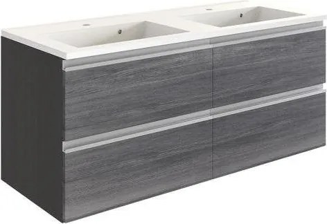 XXXLutz SKŘÍŇKA S UMYVADLEM, barvy stříbrného dubu, barvy grafitu, 120 cm Held - Online Only koupelnové skříňky - 000307009825