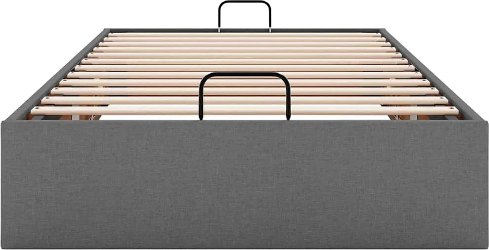 Osmanský rám postele bez matrací tmavě šedá 90x190 cm textil 3310841