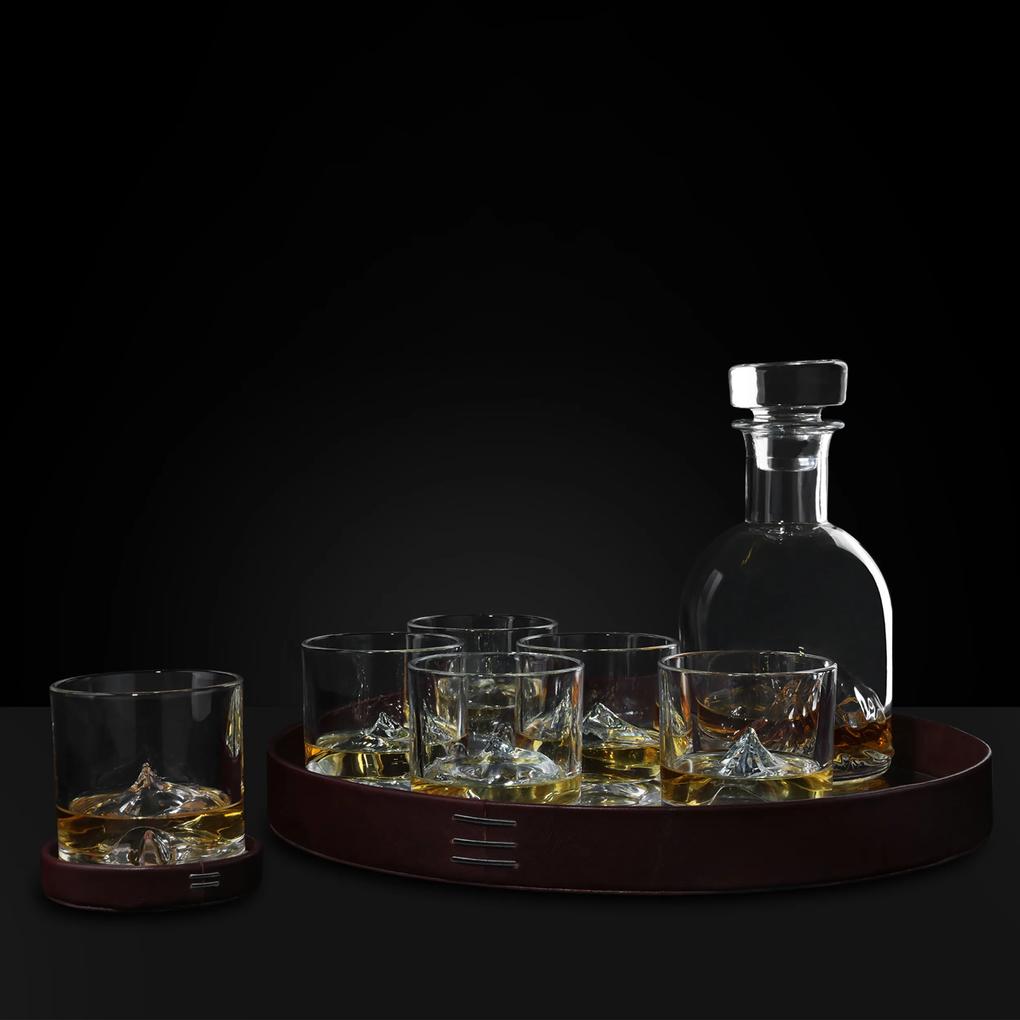 Karafa na whisky Everest Luxury se sklenicemi, podtácky a podnosem 14 dílů