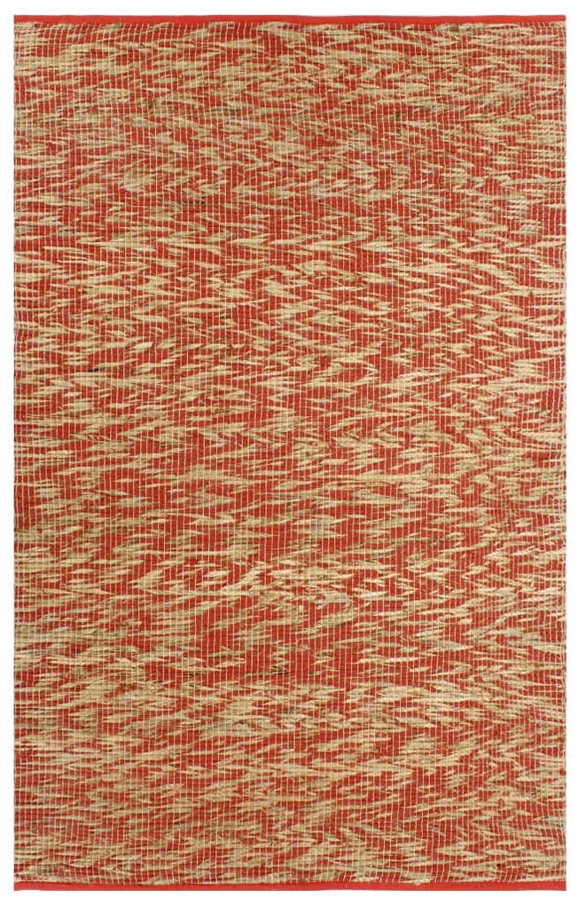 133748 vidaXL Ručně vyráběný koberec juta červený a přírodní 160 x 230 cm