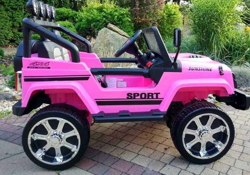 LEAN CARS Elektrické autíčko Jeep S2388 růžové 4x45W