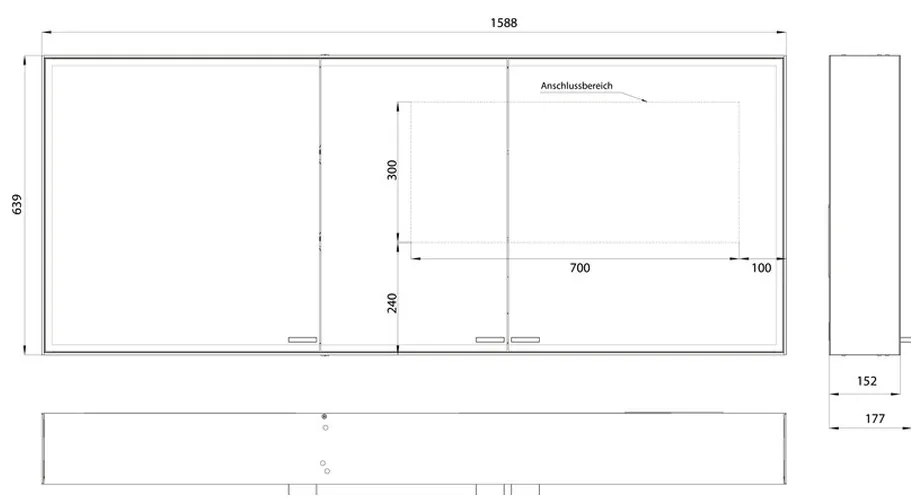 Emco Prestige 2 - Nástěnná zrcadlová skříň 1588 mm se světelným systémem, zrcadlová 989708010